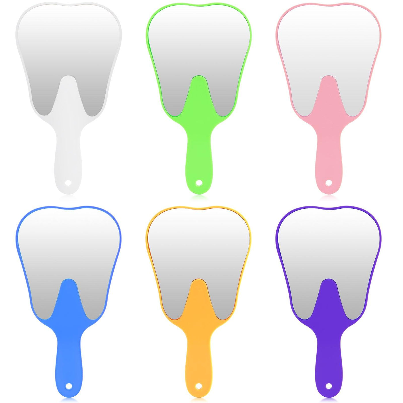 JMU Dental Mirror Tooth Shaped 6 Colors 1pcs/Bag