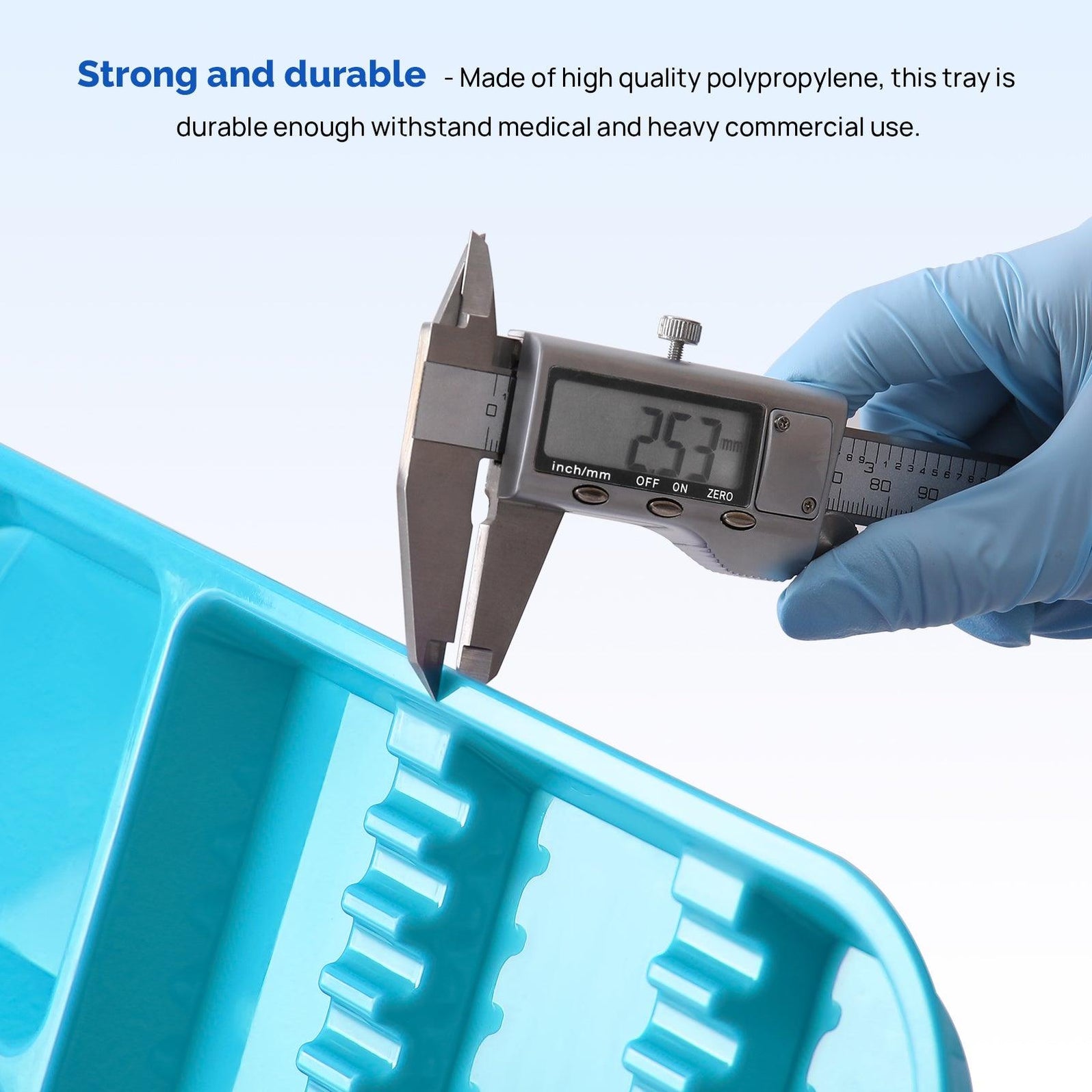 JMU Dental Instrument Tray Autoclavable Plastic Divided Trays Size B